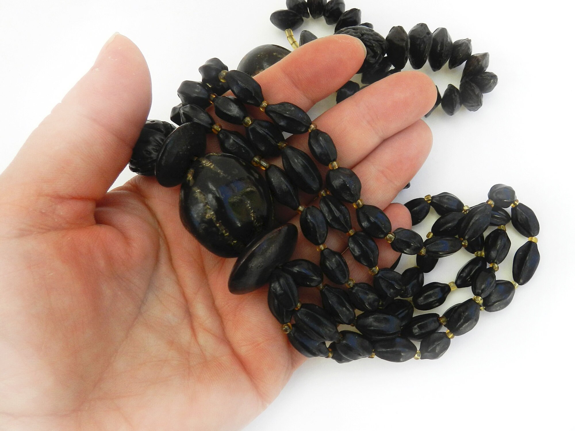 Vintage Nut & Seed Bead Necklace Unique Jewelry Jewellery | Etsy