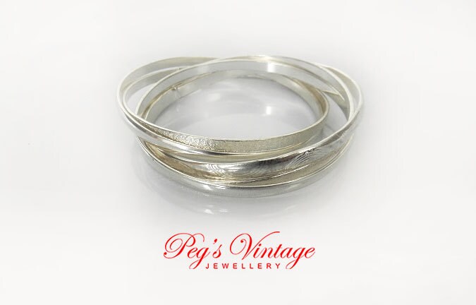 Vintage Silver Tone Bangles Gypsy Bangle Bracelets Stacking - Etsy Canada