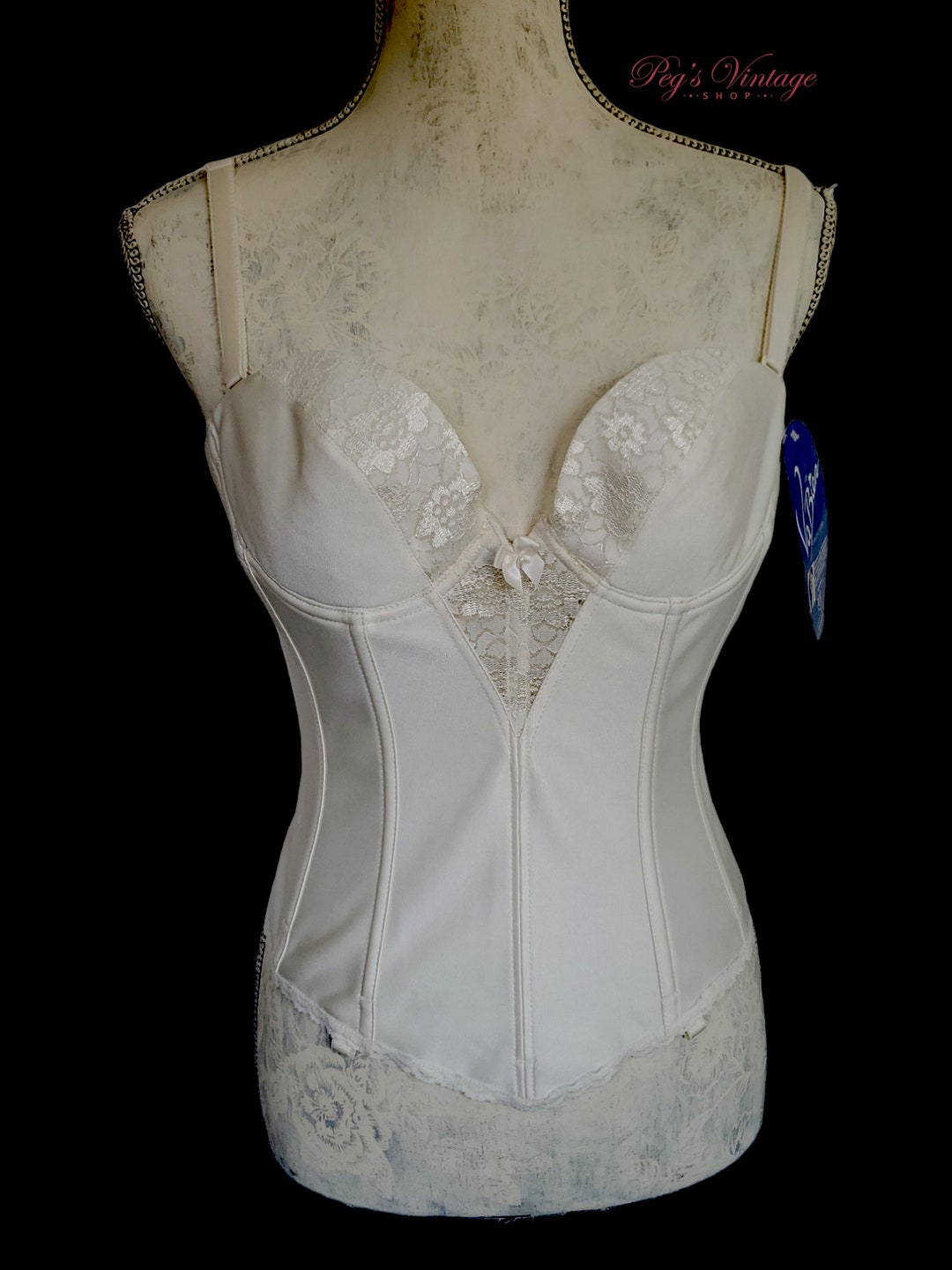 Vintage Va Bien Torsolette Lingerie, Cream Lace Straps or Strapless ...