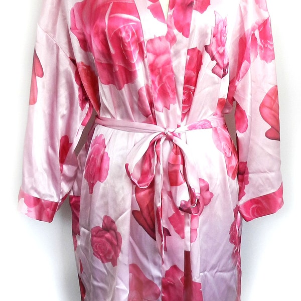 Floral Satin Robe - Etsy
