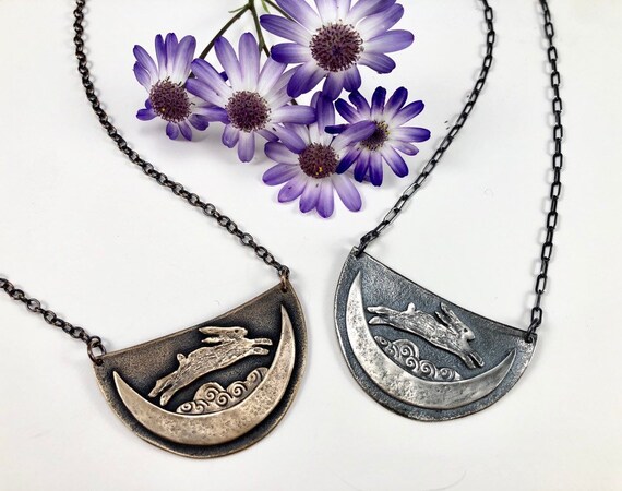Rabbit Moon Pendant Spring Equinox | Etsy
