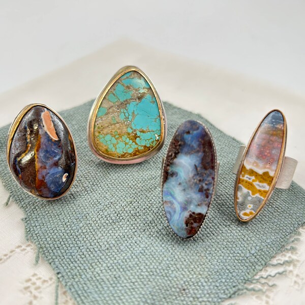 Blue Stone Rings - Etsy