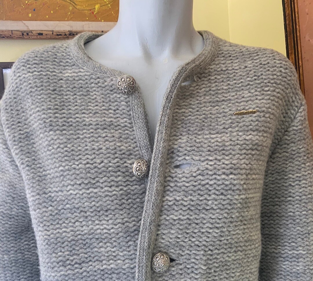 1980-90s, GEIGER Tyrol, Wool, Sweater/coat, Made in Austria, Size M - Etsy