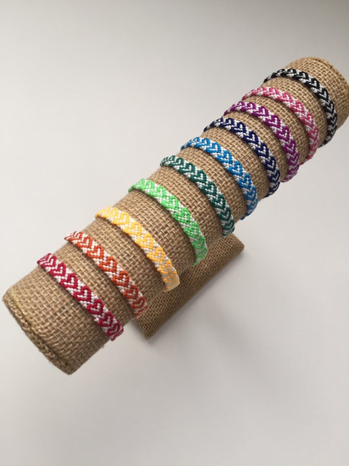 Heart Friendship Bracelets // Valentine's Day Bracelets // - Etsy