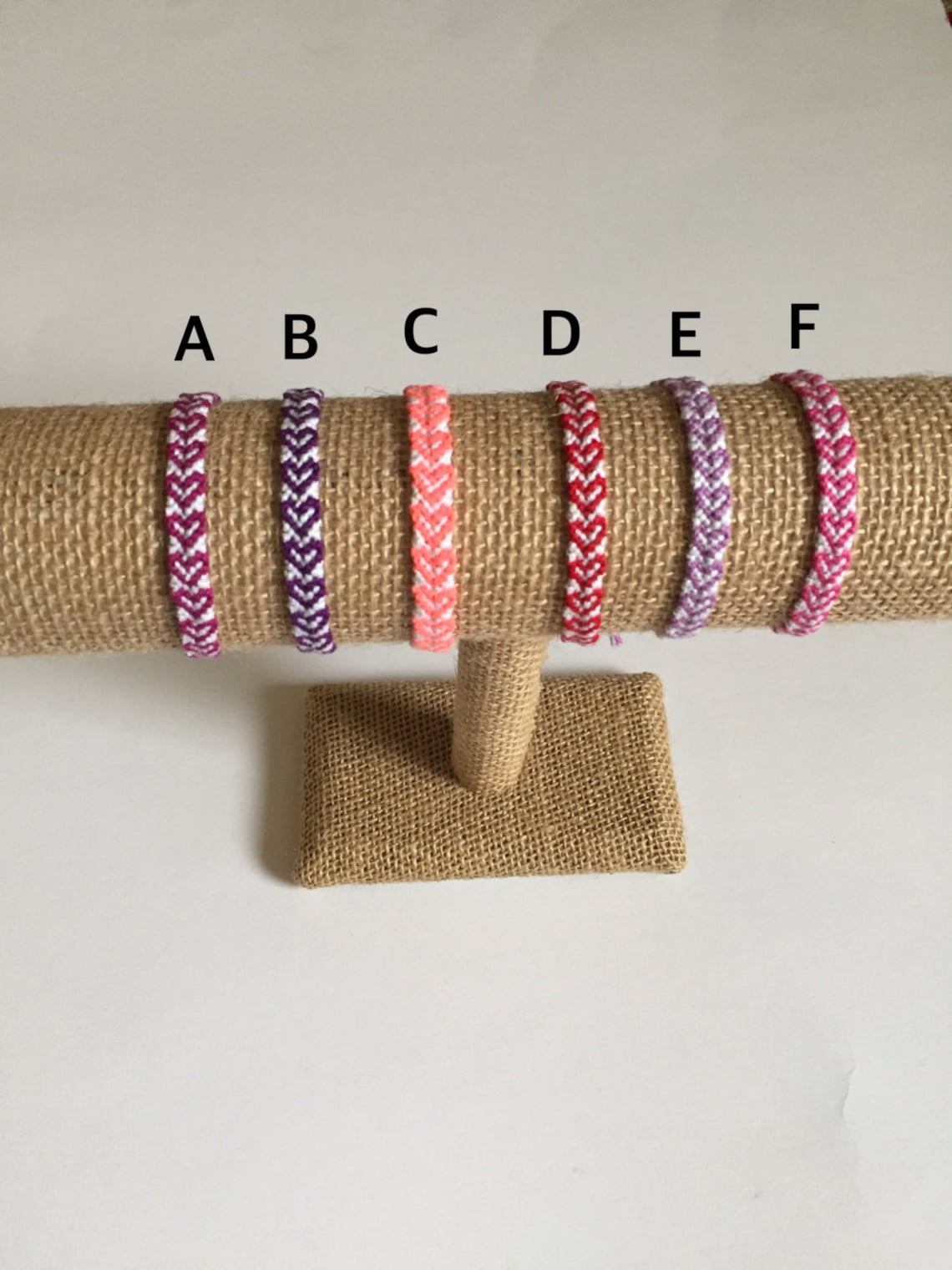 Heart Friendship Bracelets // Valentine's Day Heart - Etsy