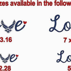 USAF Love Design Pack Available in 4 Sizes - See Second Picture for ...