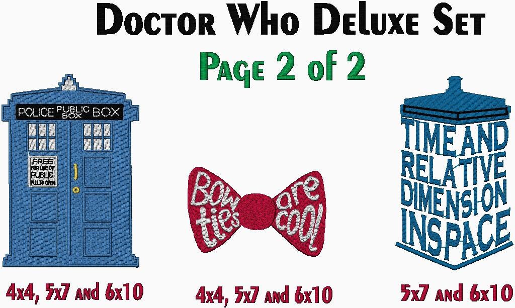 SALE Doctor Who Embroidery Sale DELUXE Embroidery Design - Etsy