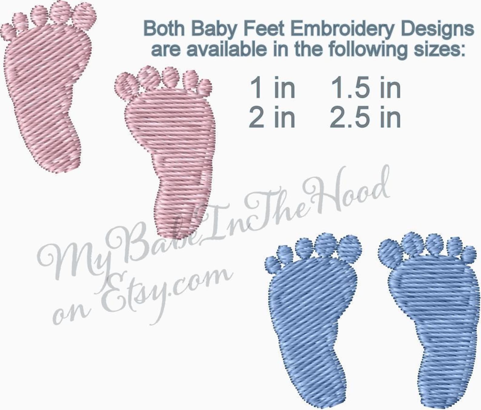 Baby Feet Embroidery Design. Baby Footprints Embroidery Designs Both ...