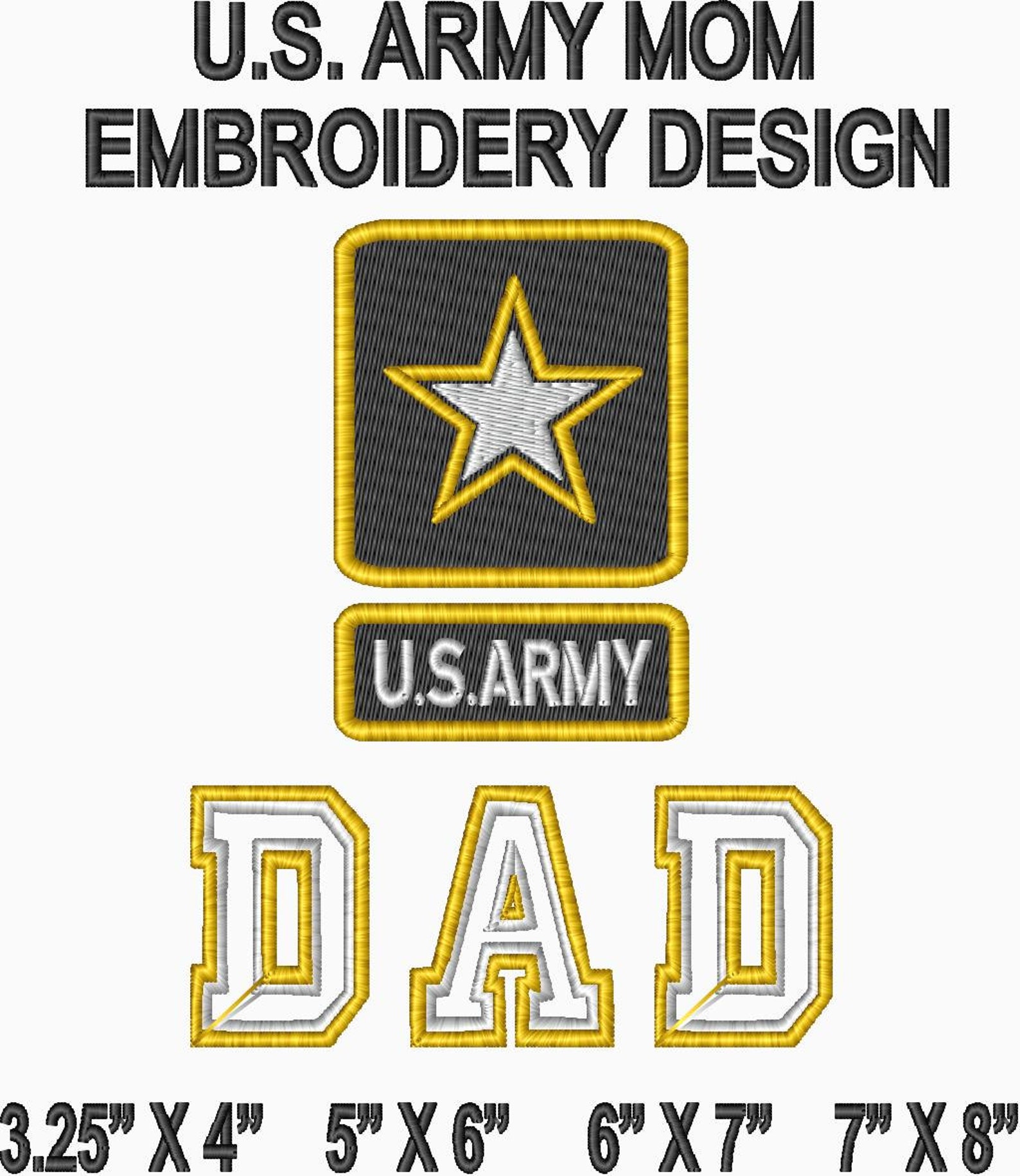 US Army Dad Embroidery Military Patriotic Embroidery Design Available ...