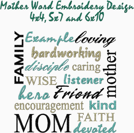 Mother Subway Art Word DESIGN Embroidery Design Available in - Etsy