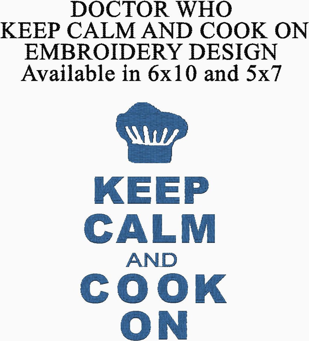 KEEP CALM and Cook on - Doctor Who - Machine Embroidery Design ...