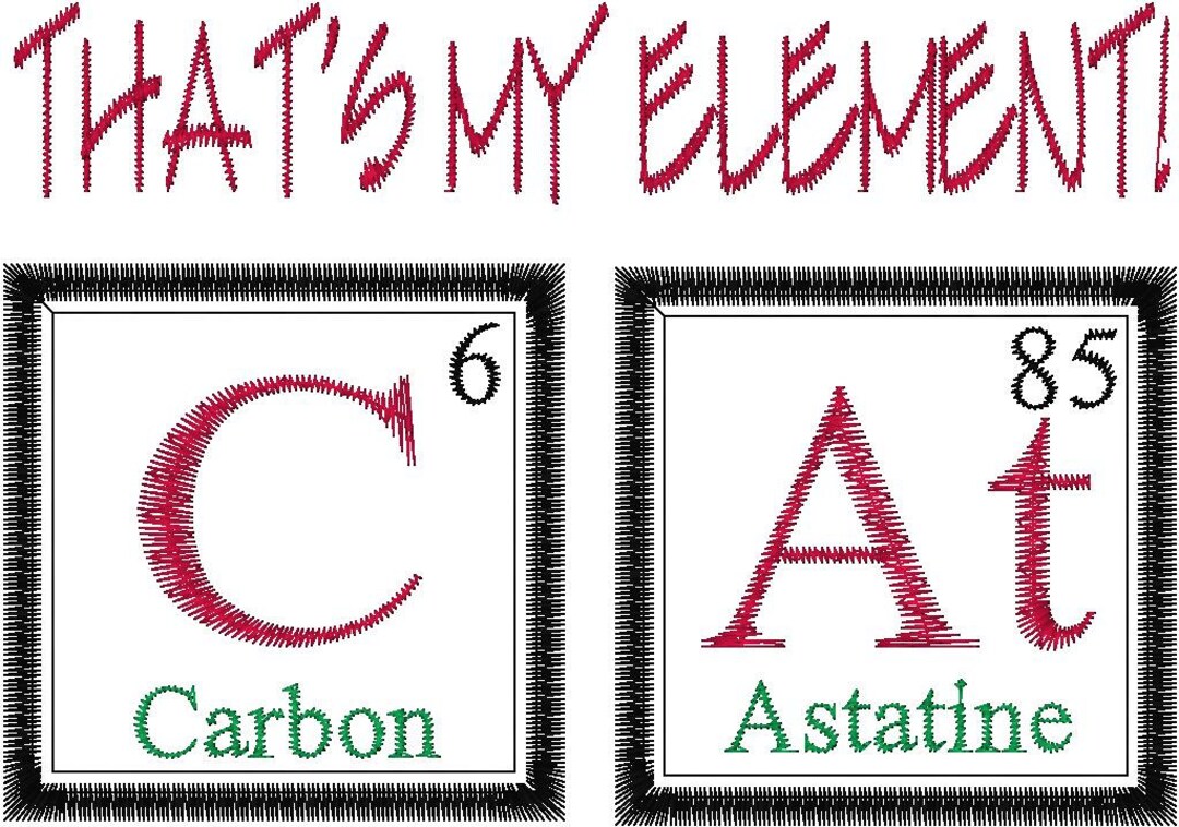 CAT Periodic Table - Machine Embroidery Design - Instant Download - Etsy