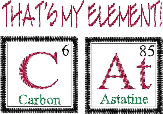 CAT Periodic Table Machine Embroidery Design Instant - Etsy Ireland