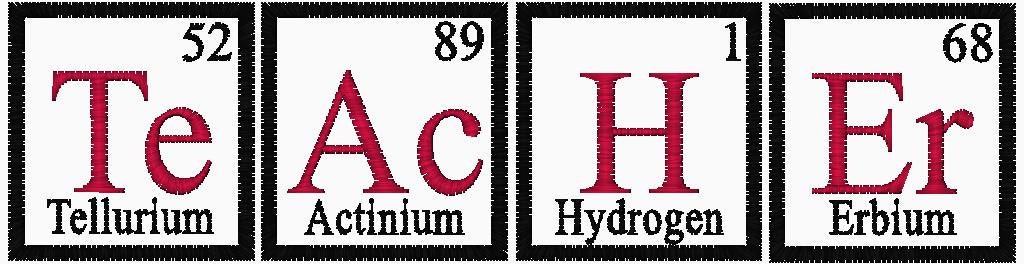 TEACHER Periodic Table - Machine Embroidery Design - Instant Download ...