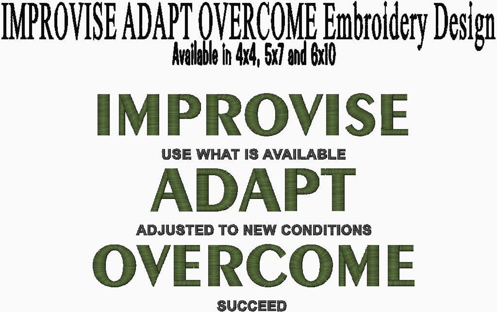 US Marine Corps Improvise Adapt Overcome Embroidery Design Available in ...