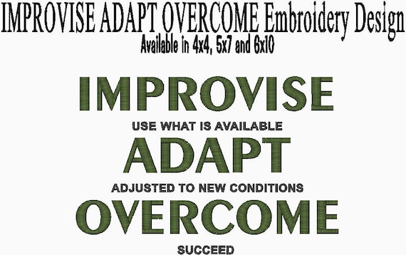 US Marine Corps Improvise Adapt Overcome Embroidery Design | Etsy