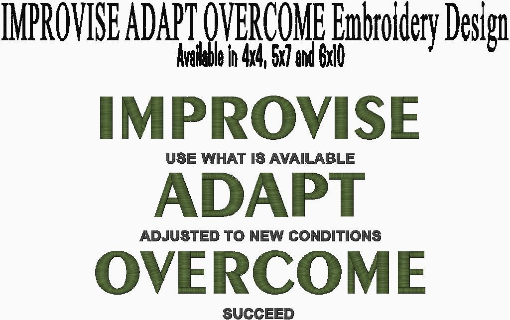 US Marine Corps Improvise Adapt Overcome Embroidery Design | Etsy