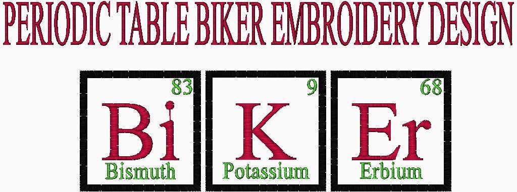 BIKER Periodic Table Element Embroidery Design Machine - Etsy