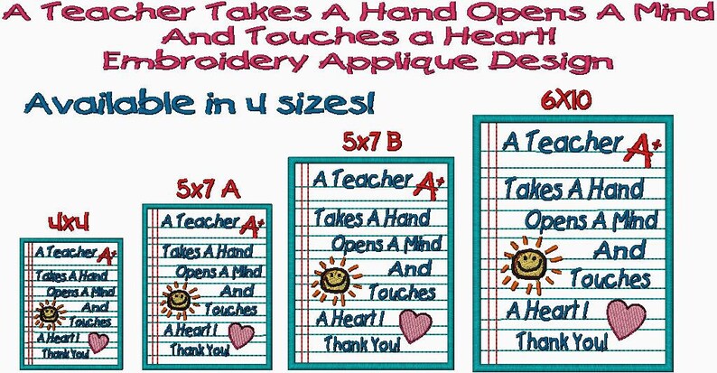The Best Teachers Teach From the Heart Not From a Book Applique ...