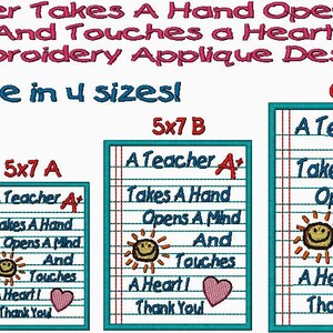 Teacher Note Paper SET OF 4 Embroidery Applique Collection Set - Etsy