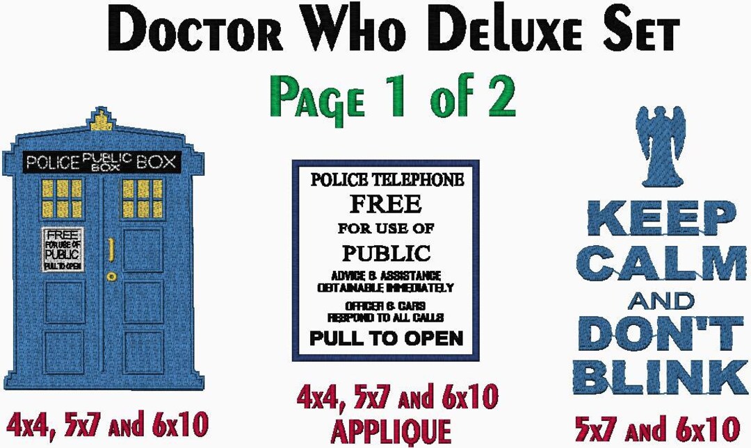 Doctor Who DELUXE Embroidery Design Collection - Machine Embroidery ...
