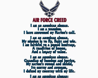 Air Force Creed - Etsy