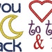 I LOVE YOU to the Moon and Back Applique Embroidery Design - Digital ...