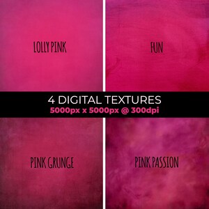 4 DIGITAL BACKGROUNDS - Bold Pinks! Use for Photography, Photoshop ...