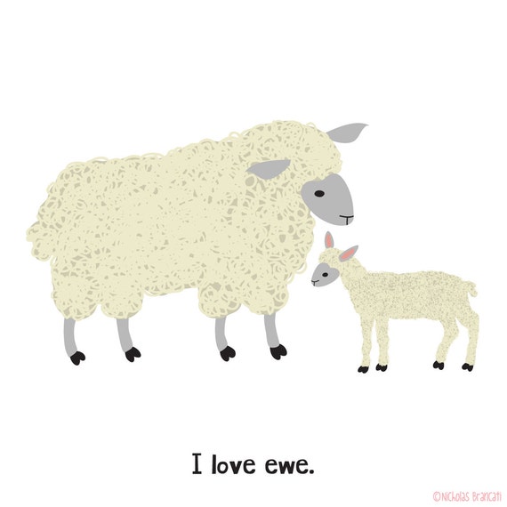 Sheep 4x4 Card | Etsy