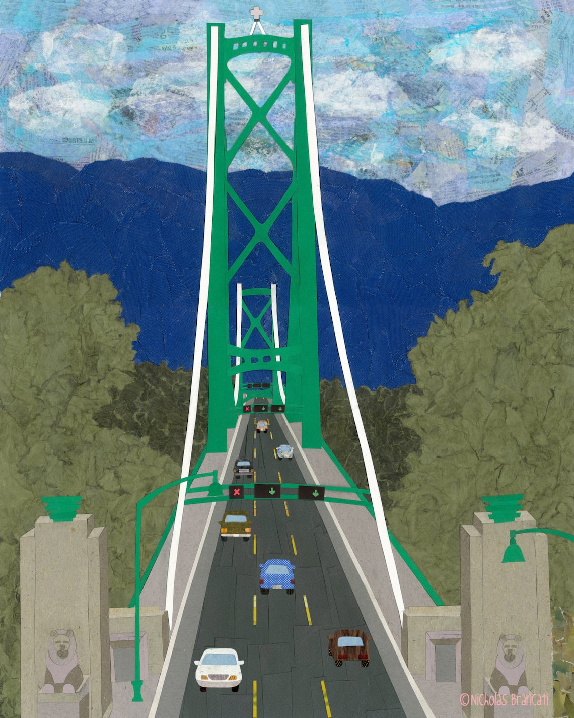 Lions Gate Bridge art Print - Etsy Ireland