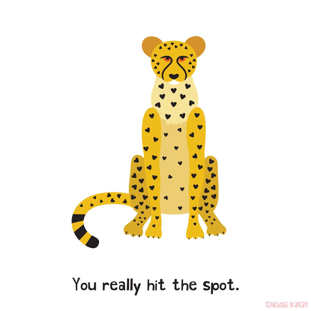 Cheetah 4x4 Card - Etsy