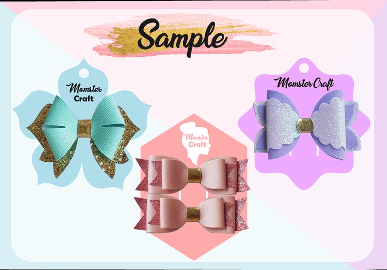 Hair Bow Clip Display Card 01 Bundle of 8 Style and 3 Sizes | Etsy