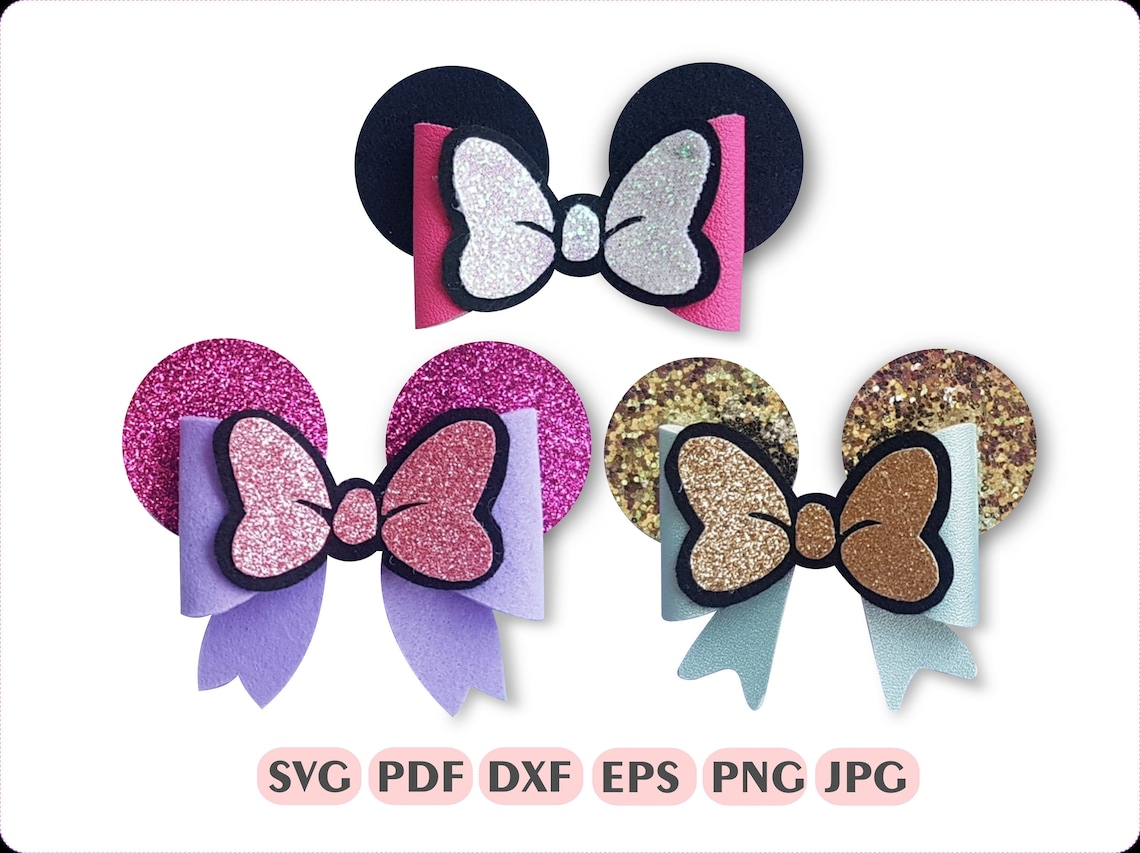 Mouse Ears Bow Template SVG Bow SVG Bow Template Hair Bow | Etsy