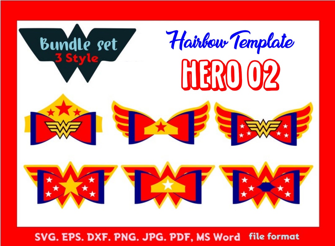 Hero Hair Bow SVG Template Bundle (digital Download) - Etsy