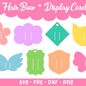 Hair Bow Clip Display Card 02 Bundle of 8 Style and 3 Sizes, Total of ...