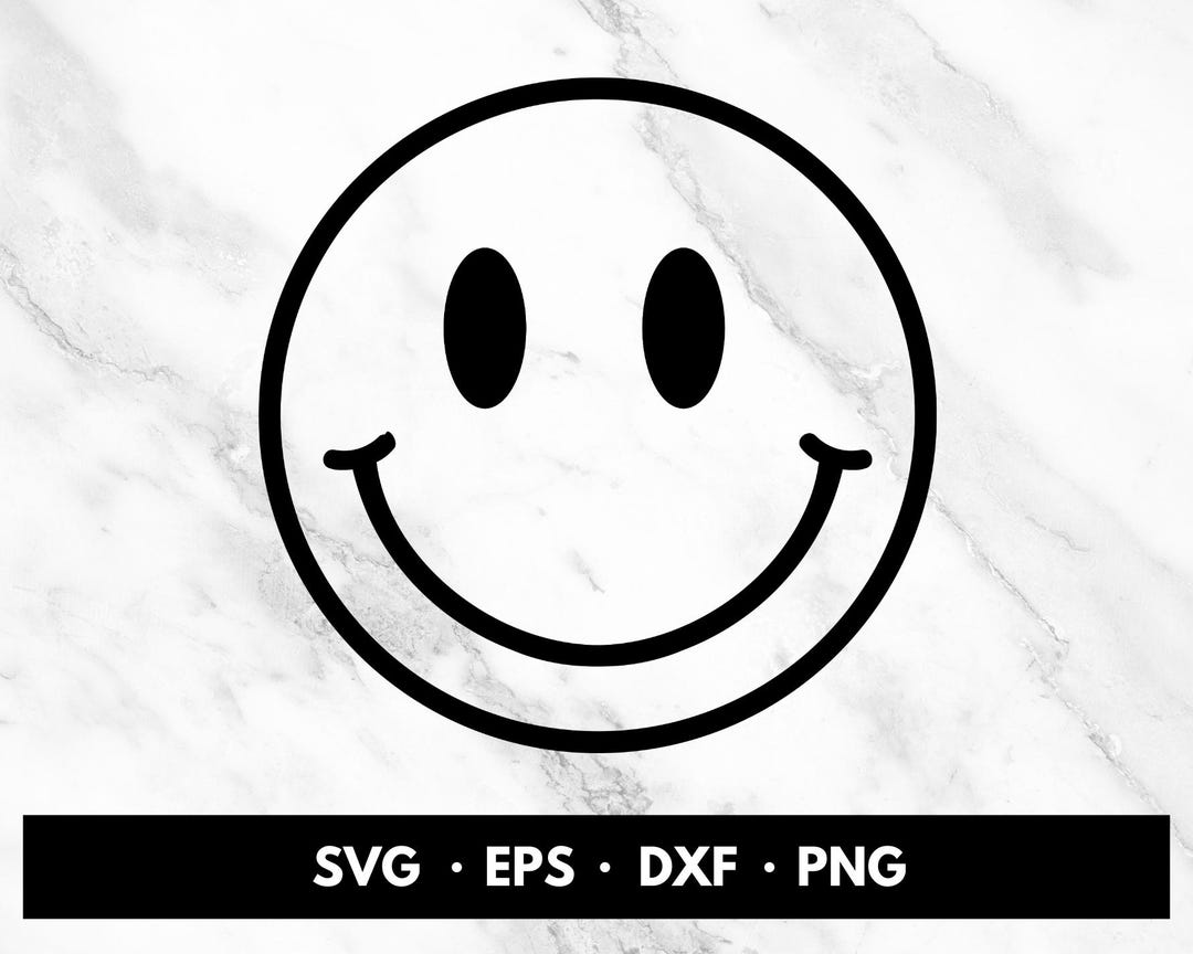 Smiley Face SVG: Happy Emoji Vector Cut File (digital Download) - Etsy