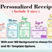 Bundle of 5 Sizes Personalized Receipt/ Editable & Printable PDF ...