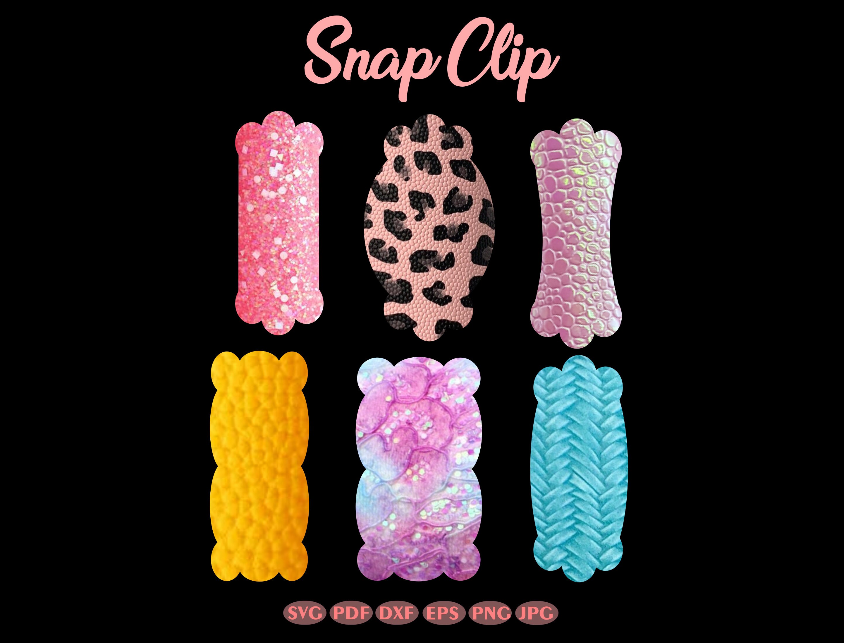 Snap Clip SVG Snapclip Template Clippie Cover Hair Clip - Etsy