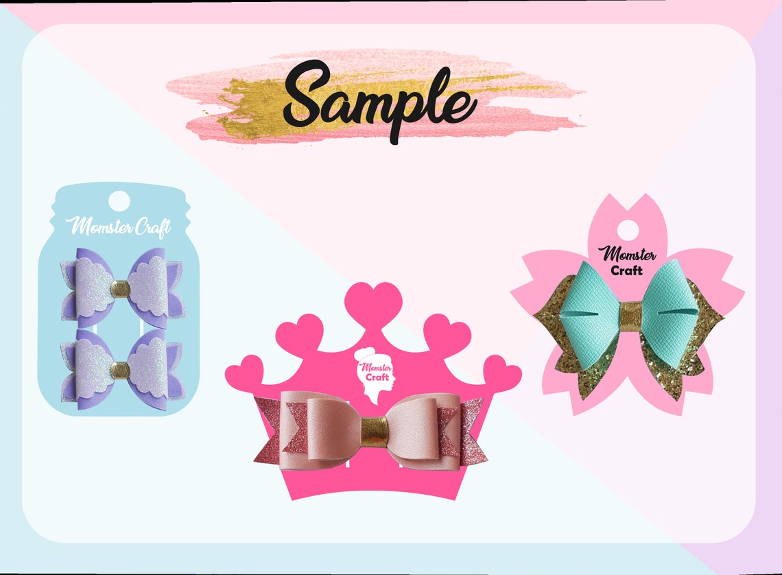 Hair Bow Clip Display Card 03 Bundle of 8 Style and 3 Sizes - Etsy