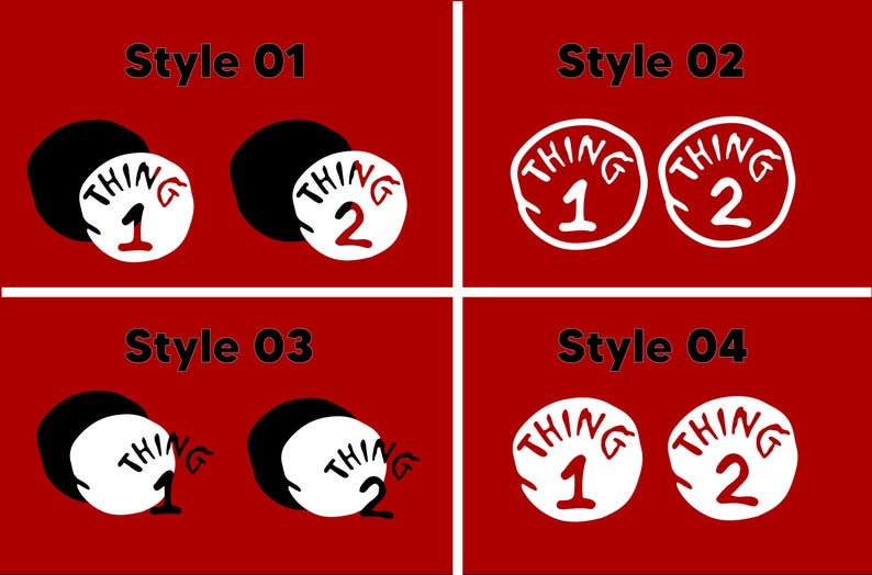 Thing 1 Thing 2 SVG: Halloween Costume Design (digital Download) - Etsy