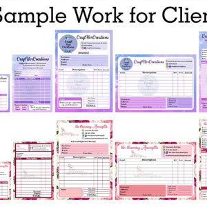 Bundle of 5 Sizes Personalized Receipt/ Editable & Printable PDF ...