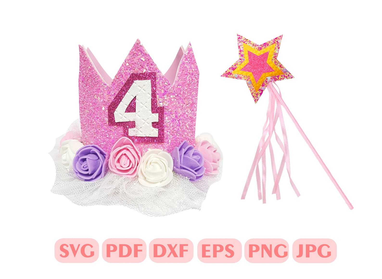 Crown and Wand SVG Princess Crown Template Diy Birthday - Etsy