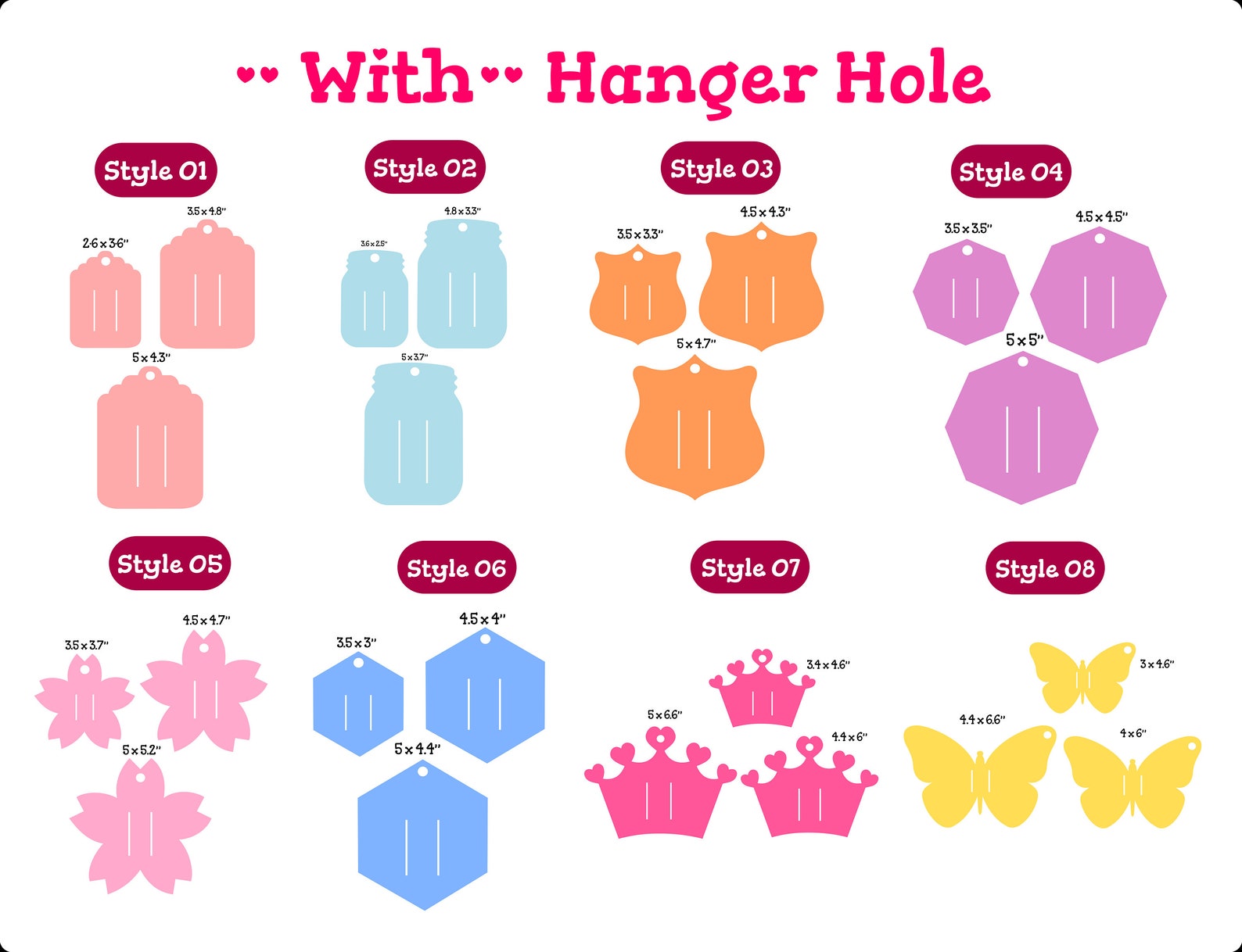 Hair Bow Clip Display Card 03 Bundle of 8 Style and 3 Sizes - Etsy