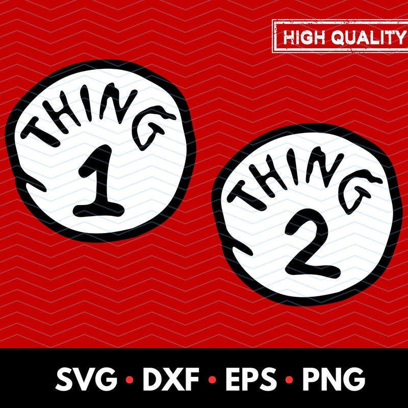 Thing 1 Png - Etsy