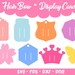 Hair Bow Clip Display Card 03 Bundle of 8 Style and 3 Sizes, Total of ...