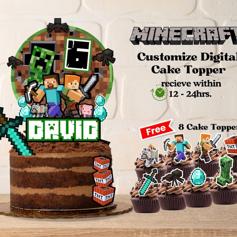 Mincraft Cake Toppers - Etsy