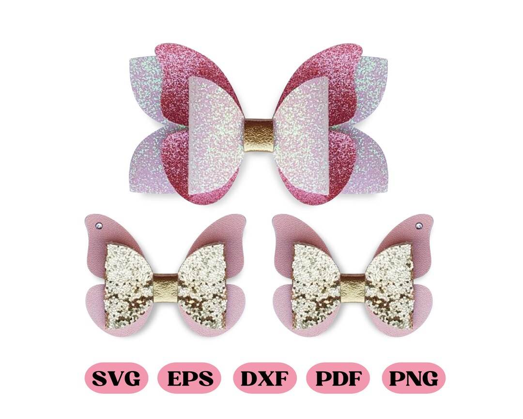 Butterfly Hairbow Template SVG DIY Hair Bow Cutting File Cricut ...