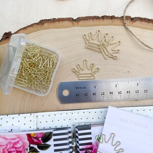 Gold Paper Clips - 25 PCS, Crown Paper Clip, Planner Decorations ...