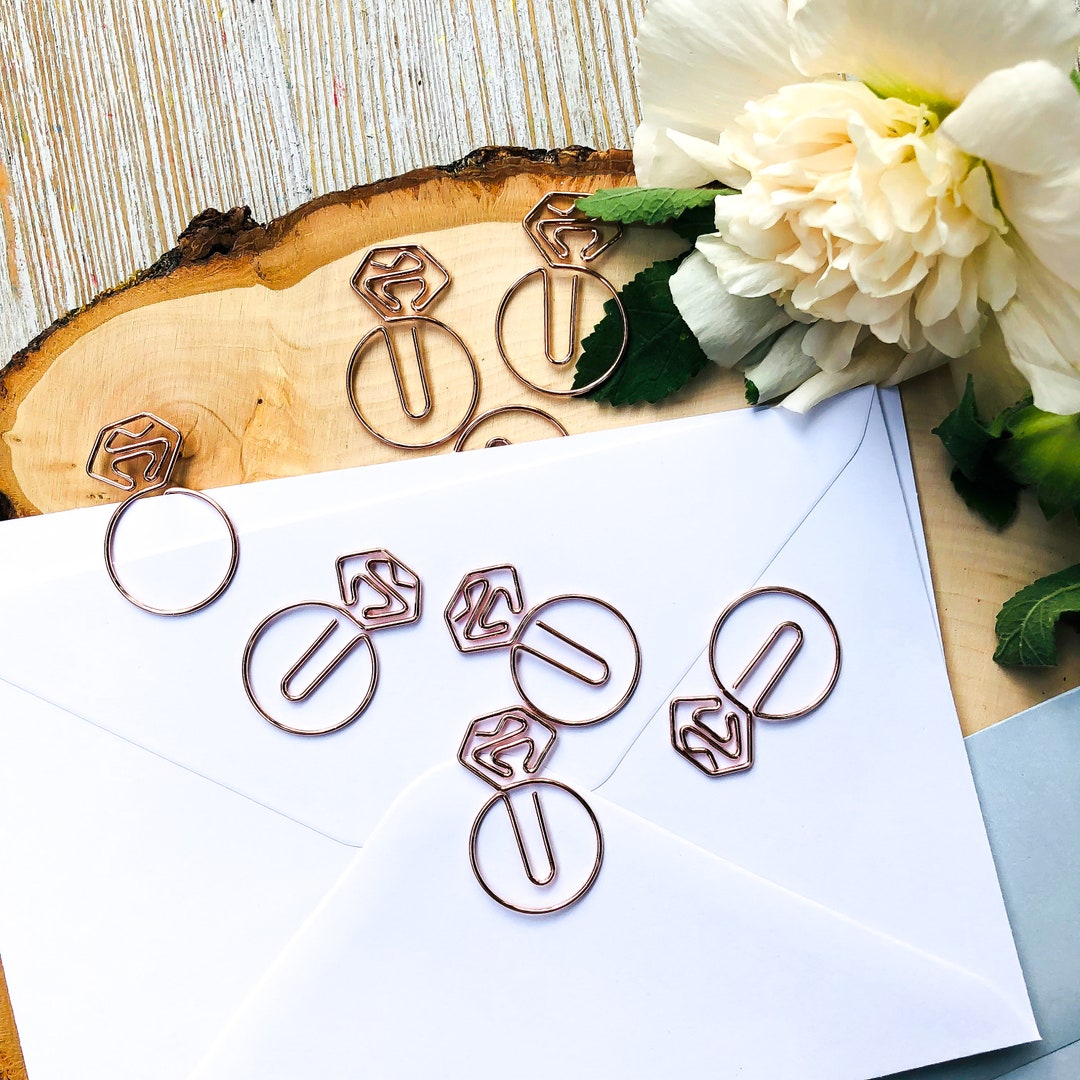 Rose Gold Paper Clips - 50 PCS, Planner Decorations, Office Supplies ...
