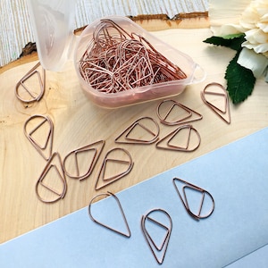 Rose Gold Paper Clips - 50 PCS, Planner Decorations, Office Supplies ...